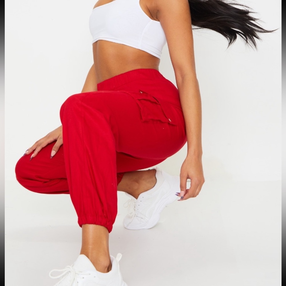 Plt Red Pocket Detail Cargo Pants - Gem